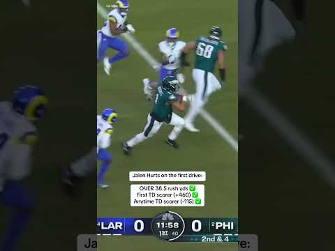 Jalen Hurts & Eagles score first! π #nfl #nflbetting #sportsbetting #nflplayoffs #eagles #rams