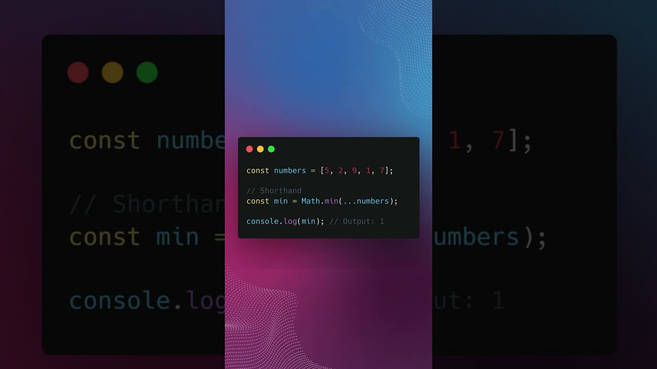 JavaScript Shortcuts - Find Min, Max number in Array