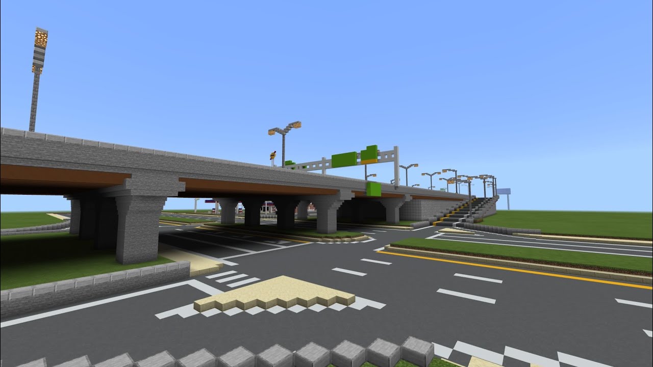 Minecraft: Freeway Construction - Episode 3 - Intersection complete! (Speed Build)