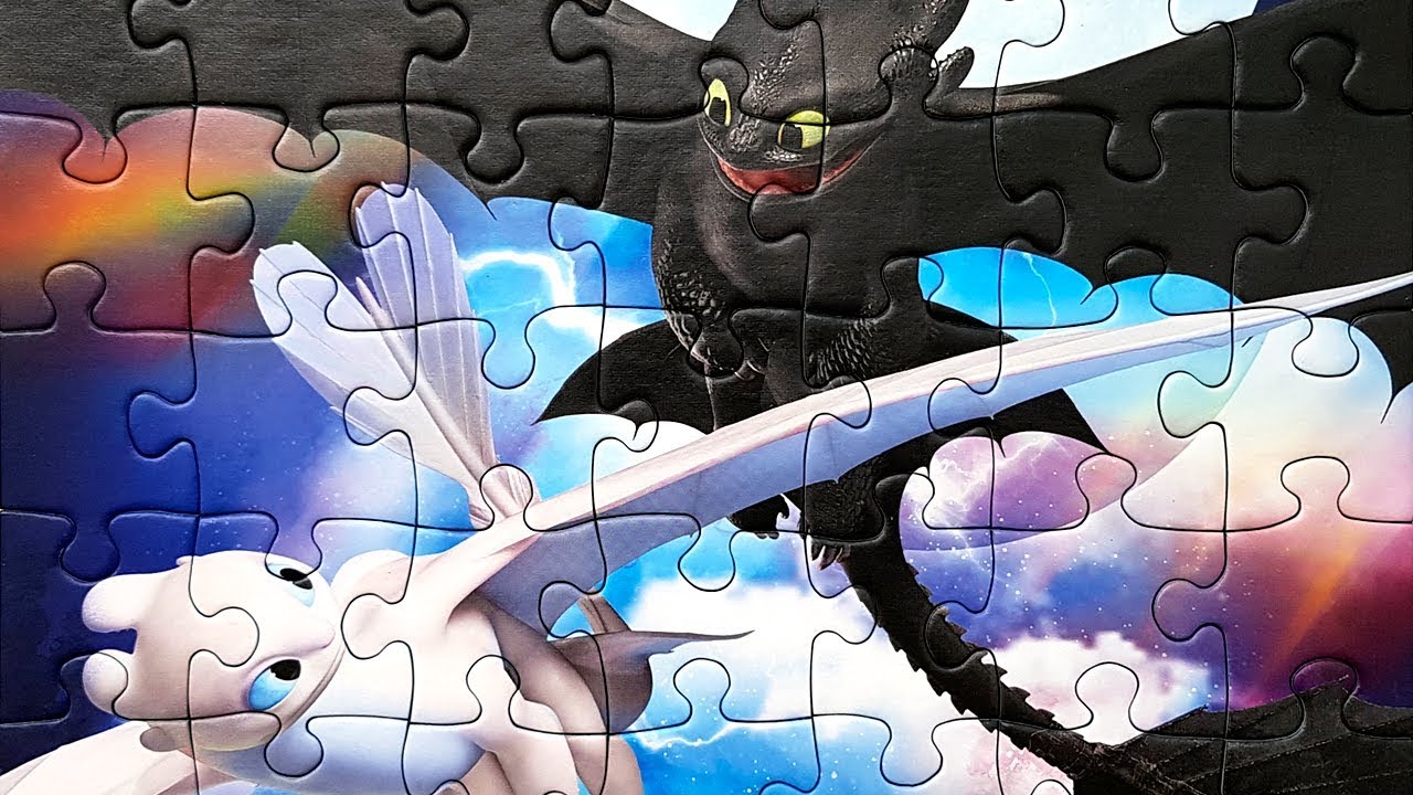 ¡Nuevo ROMPECABEZAS 2019! Cómo entrenar a tu dragón 3 Rompecabezas en Video para Niños Jigsaw