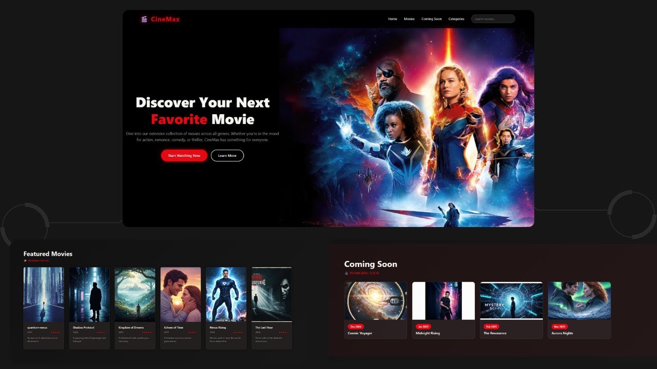 How to create Movie website using html css | Project for beginners