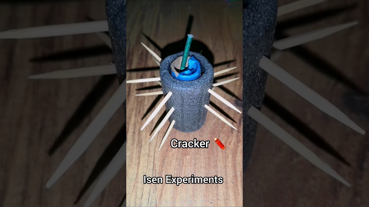 DIY Cracker Spikes Trick #experiment #firecrackers #fireworks #crackers #lifehack