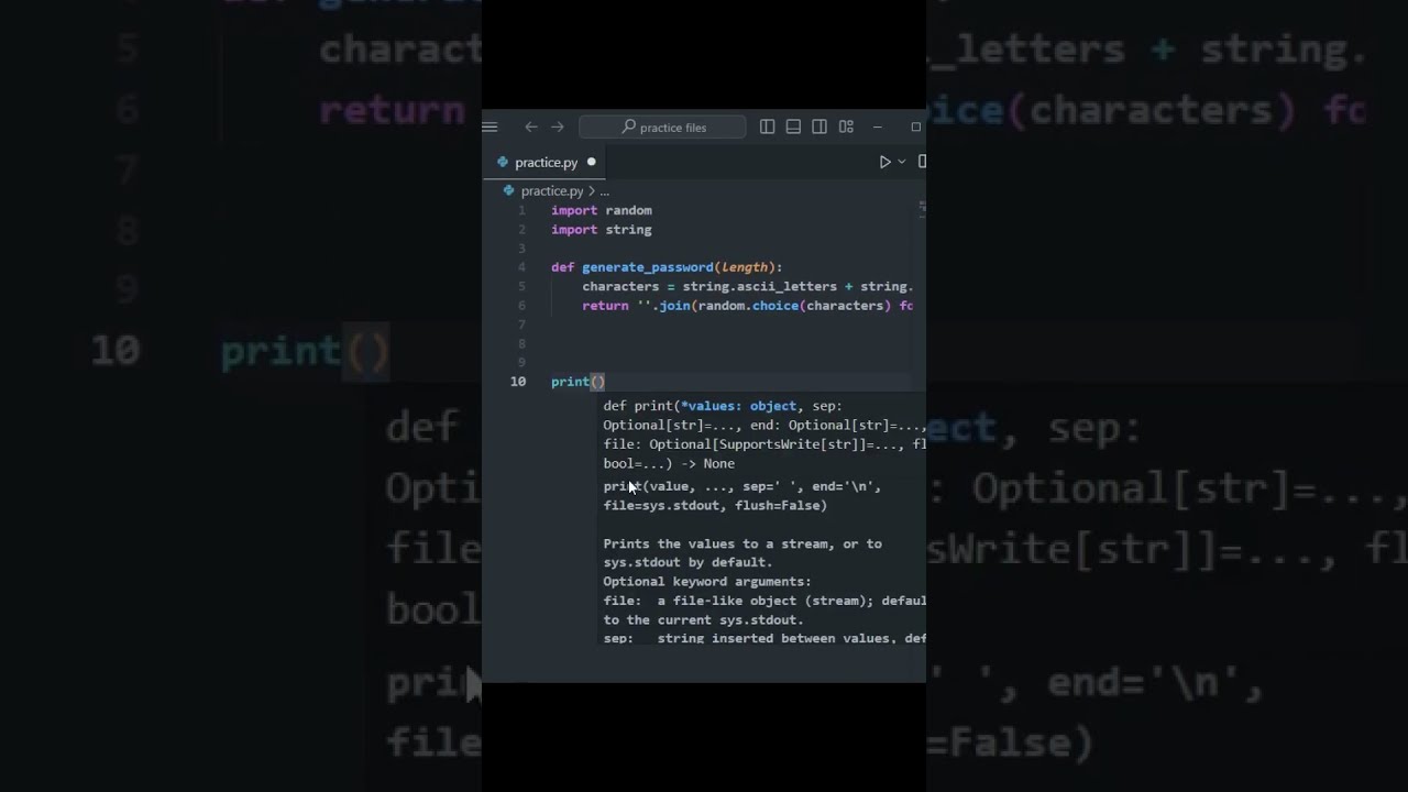 Generate random password | #python #pythonprogramming#coding#learnpython #pythonforbeginners