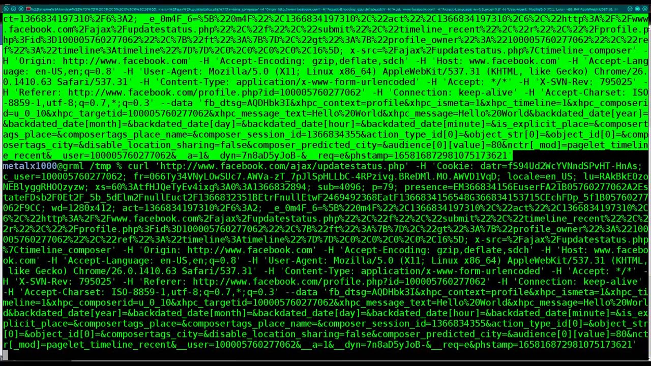 Web Scraping : URL Requests with cURL and Chrome Console