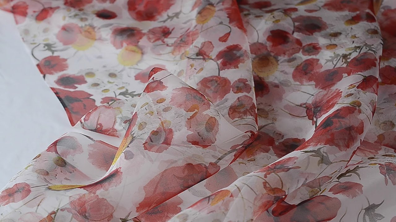 Custom Printed 6 Momme Silk Organza Fabric