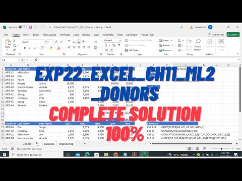 Exp22_Excel_Ch11_ML2_Donors | Exp22 Excel Ch11 ML2 Donors | @Assignment HomeWork Solution