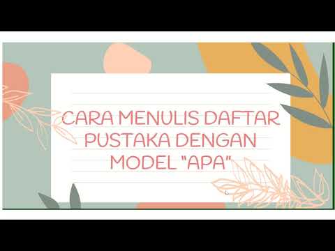 MENULIS DAFTAR PUSTAKA DENGAN FORMAT APA