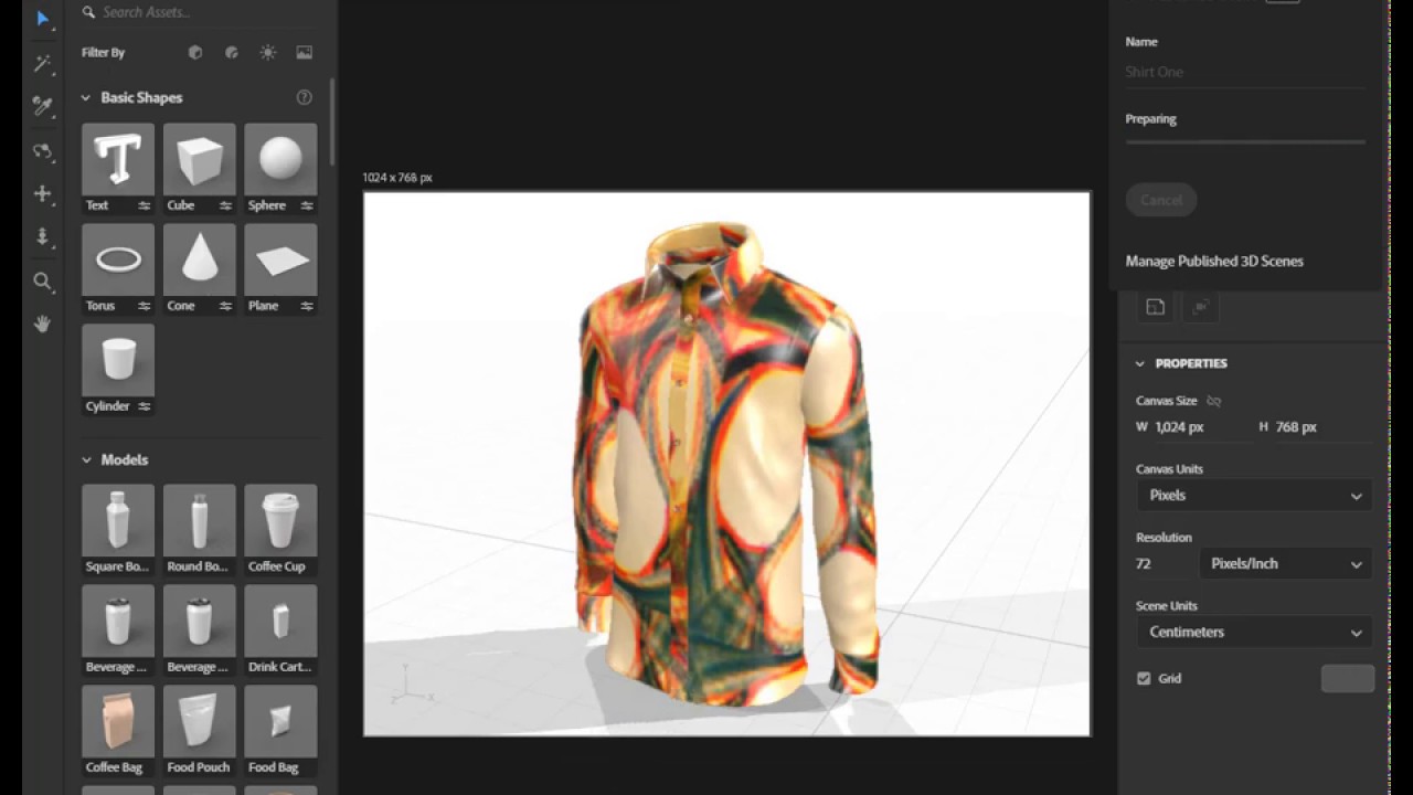 Adobe Dimension 2020 - 18 Publish 3D Scene (in English)