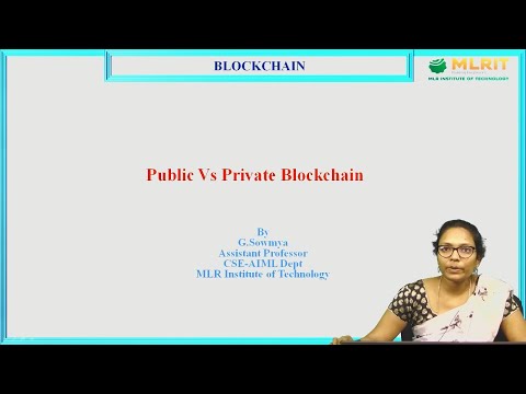 LEC08 | Blockchain | Public Vs Private Blockchain by Mrs. G. Sowmya