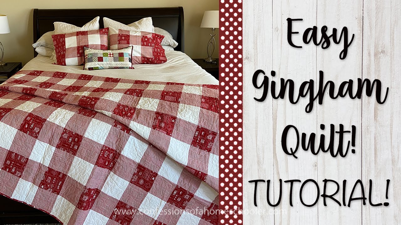 How to Sew an Easy Gingham Quilt! // TUTORIAL // QUILTING