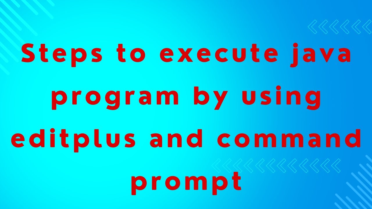 Steps to execute Java program in editplus