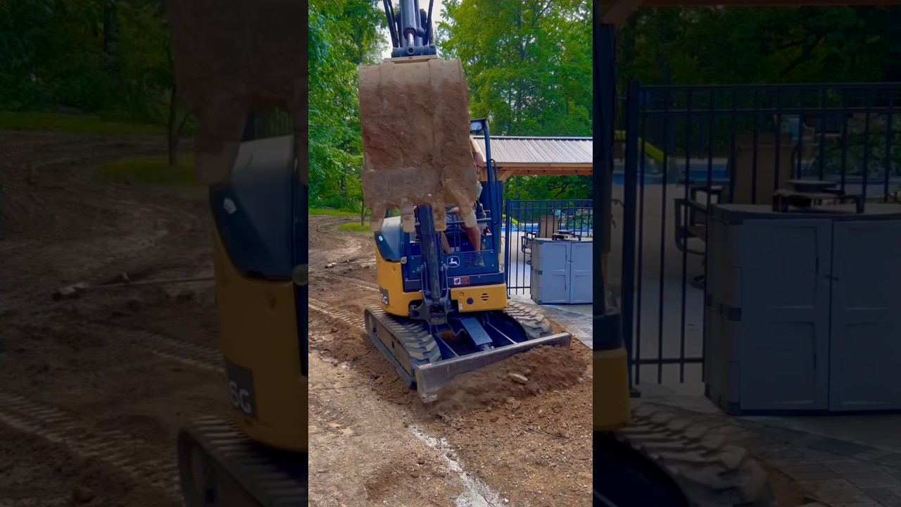 Finish Grading Dirt with and Excavator #landscaping #excavator