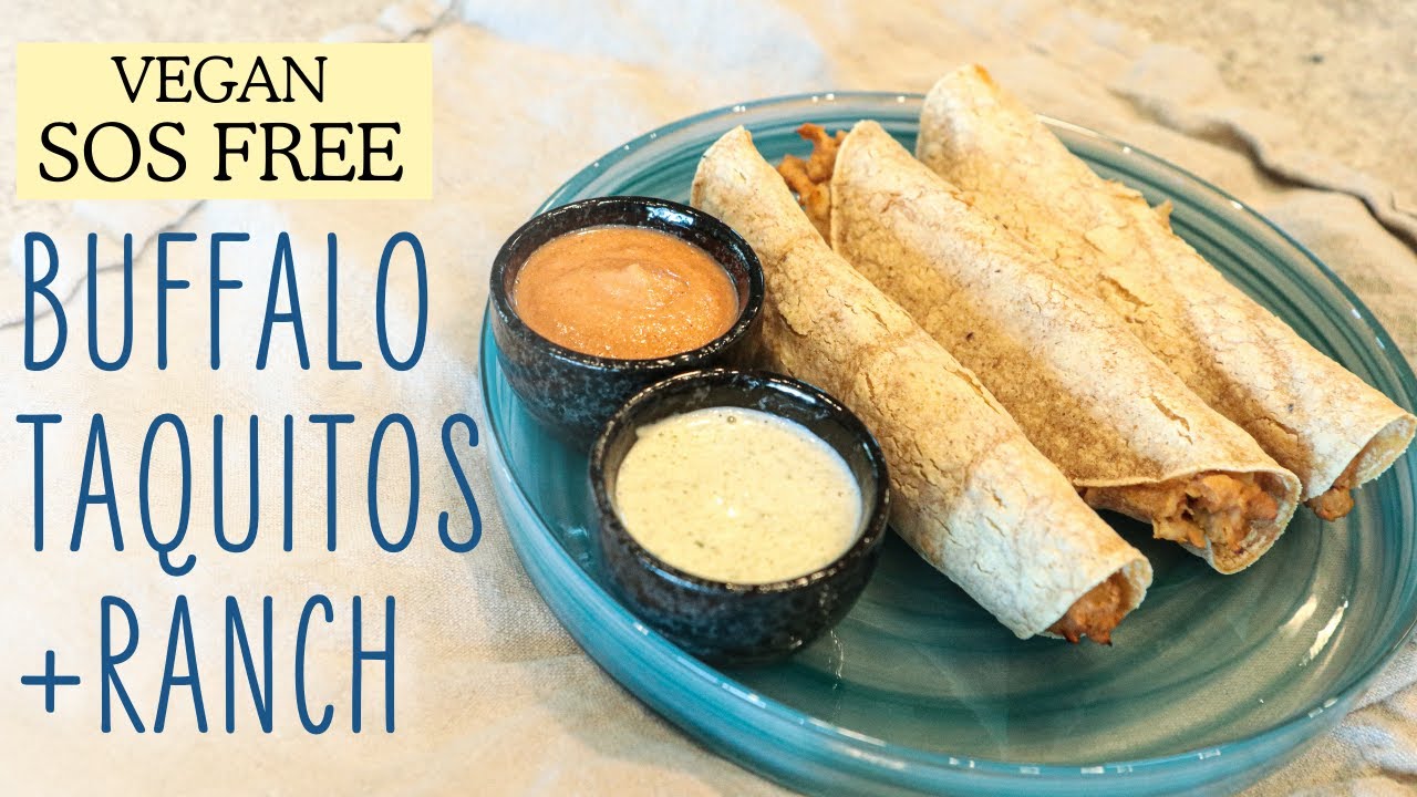 Easy Vegan Buffalo Taquitos - Oil Free