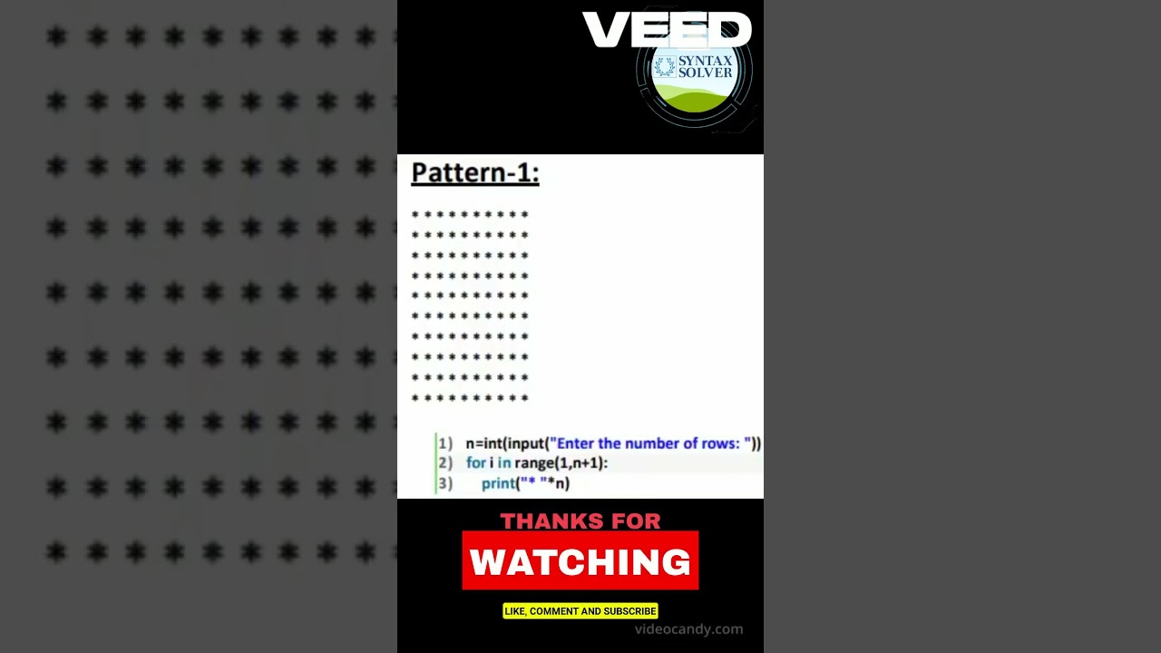 Python pattern 1 #shorts #python #code #pattern #yourubeshorts #coding