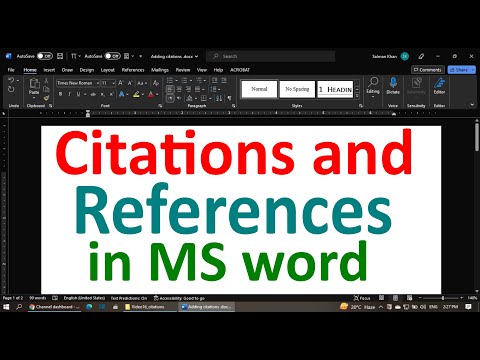 Citations and list of references in MS word