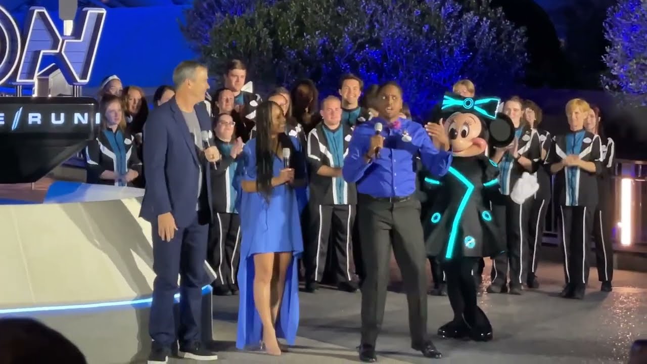 MyDisneyFix | Tron Lightcycle Opening Moment with Mickey & Minnie ...
