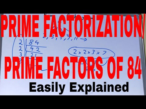 Prime factorization of 84|Prime factors of 84|Write the prime factorization of 84|84 prime factors