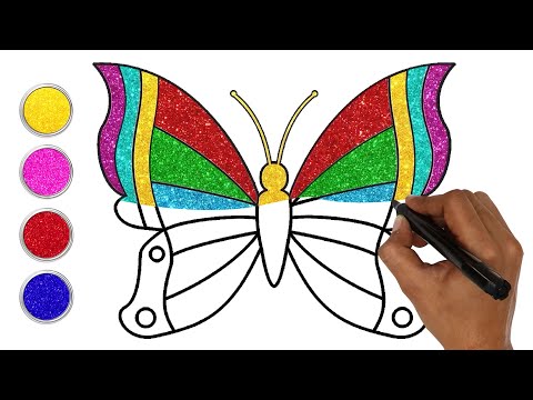 Come disegnare una farfalla glitterata | Disegni facili per bambini | Chiki Arte Italiana