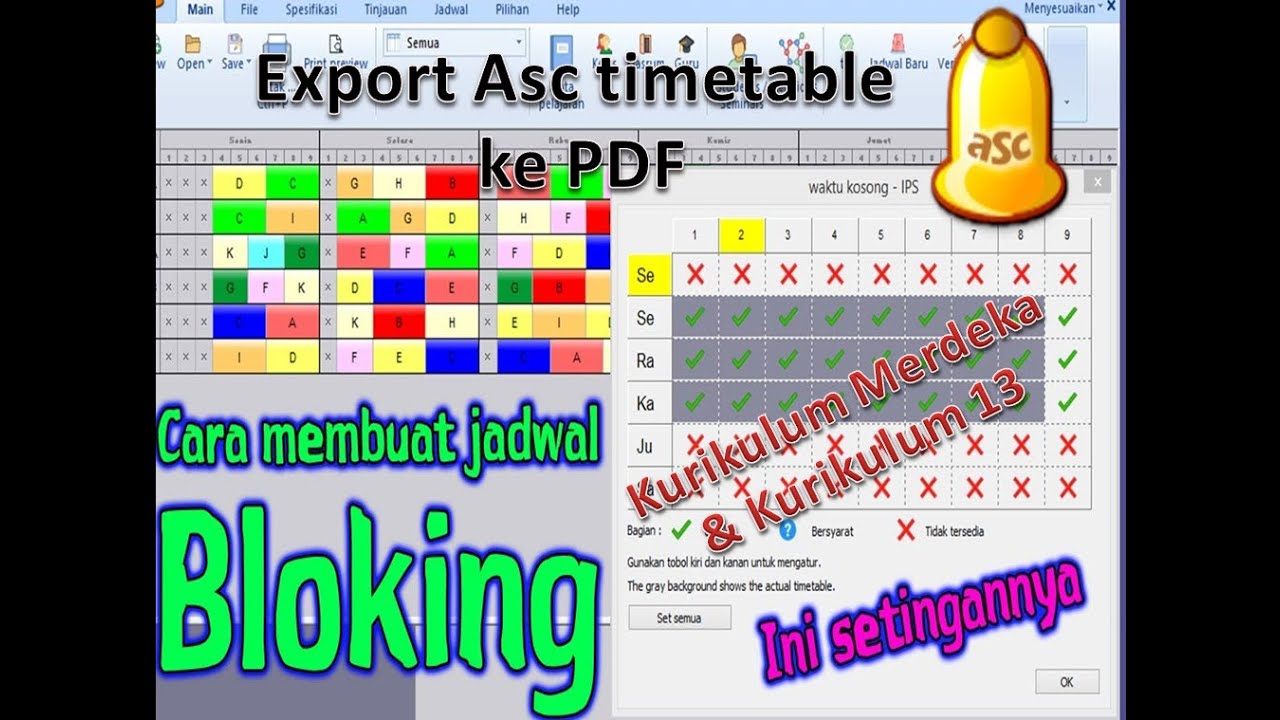 Membuat Jadwal Blok SMK Kurikulum Merdeka dan Kurikulum 13 serta Mengeksport ke PDF