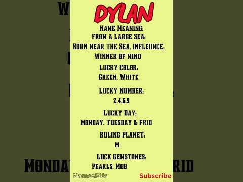 Dylan Name Meaning #shorts #namemeaning #dylan