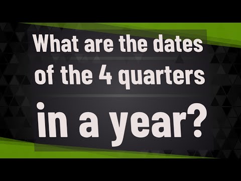 What are the dates of the 4 quarters in a year?