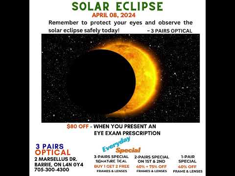 #eclipse 3 PAIRS OPTICAL BARRIE 705-300-4300 #optician #optometrist #optical