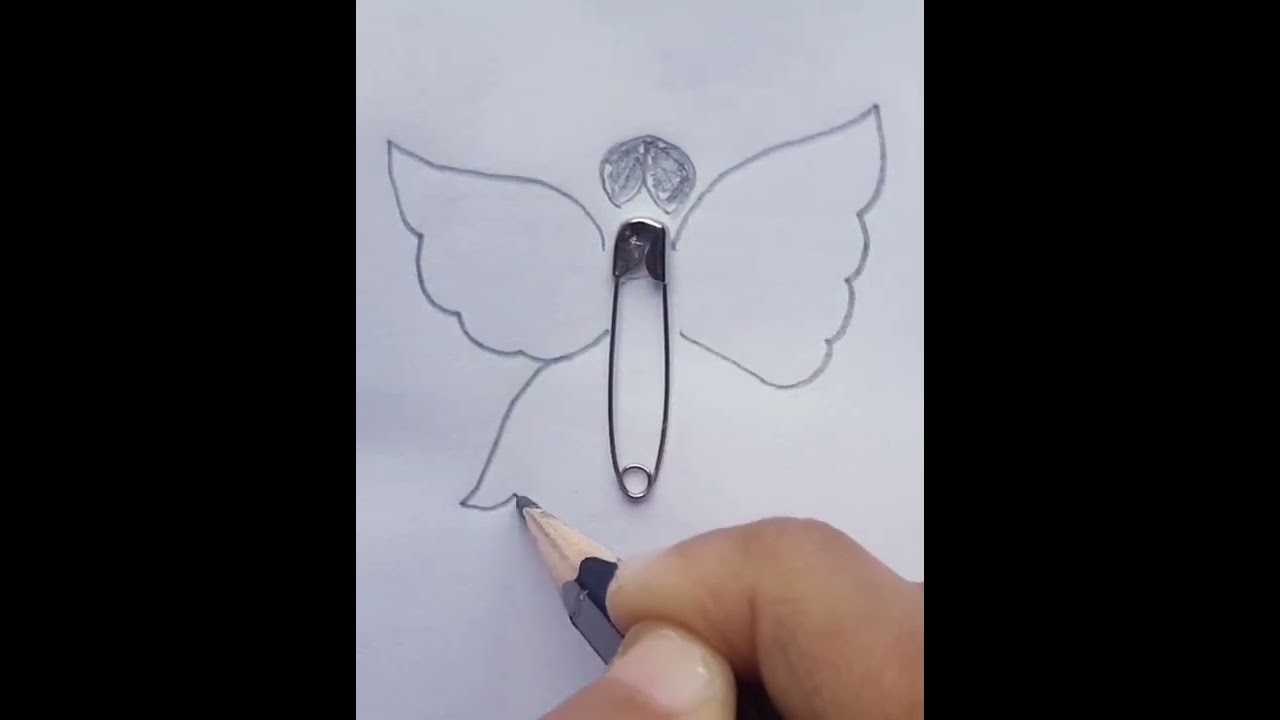 creative Drawing trick with safety pin 🤣 satisfying creative Art #shorts #satisfying #art #drawing