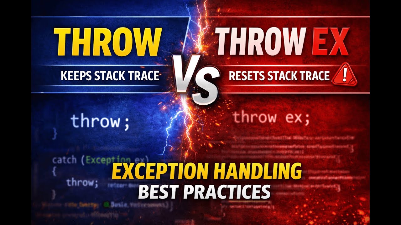 Throw vs Throw Ex in C# Explained  | Exception Handling Best Practices