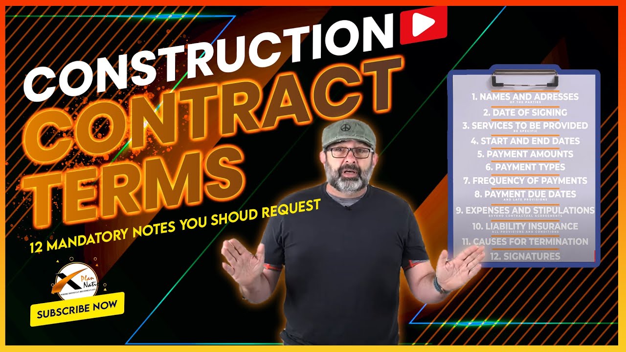 Construction Contract Terms Explained - 12 Must Have Terms In Your  Contract