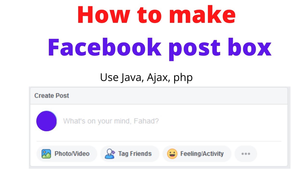 how to make facebook post box । javascript, Ajax , PHP, make post like facebook । html facebook html