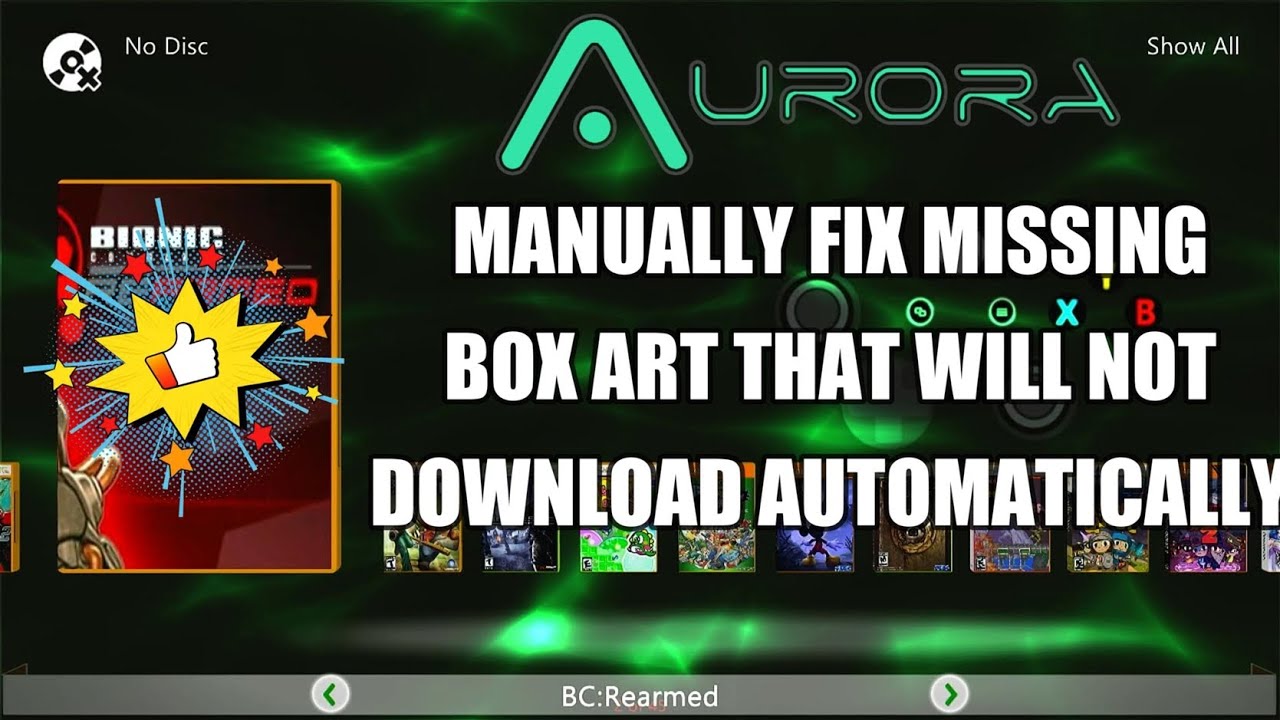 Manually Fix Missing Boxart XBOX 360 Aurora #badupdate