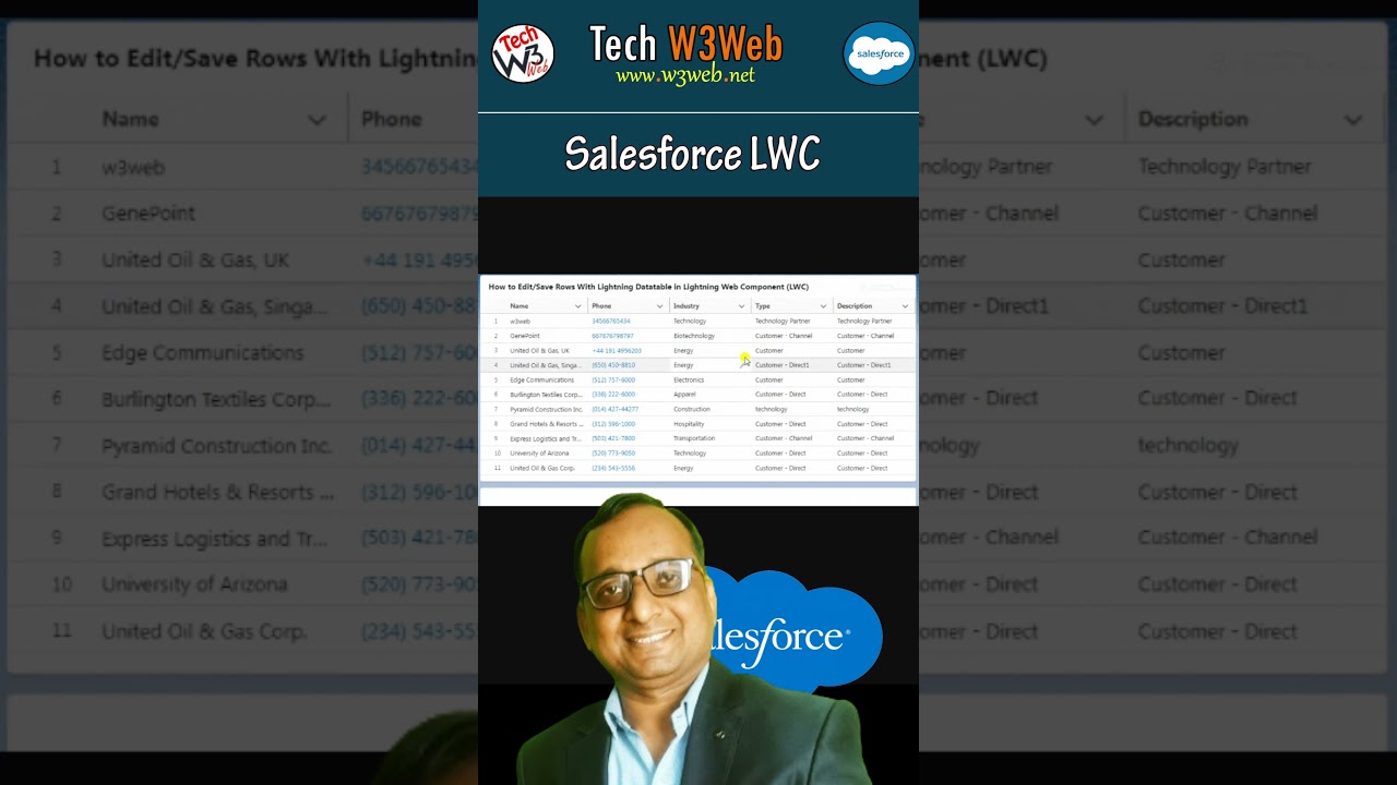 Lightning-datatable inline to edit/save rows in LWC | #shorts #youtubeshorts #yt #lwc