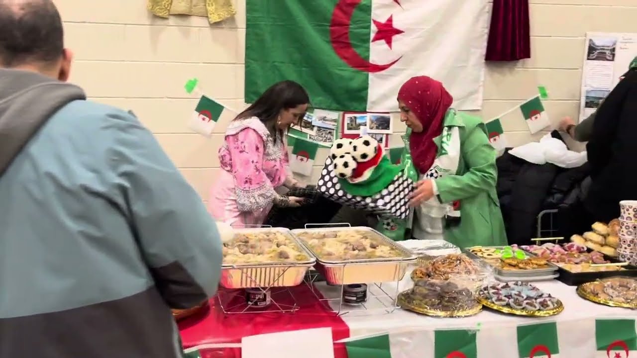 Multicultural Food Event in Gym of London Muslim Mosque