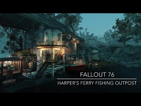 Fallout 76 Camp Build: Harper’s Ferry Fishing Outpost (Gone Fission Scoreboard Item’s!)