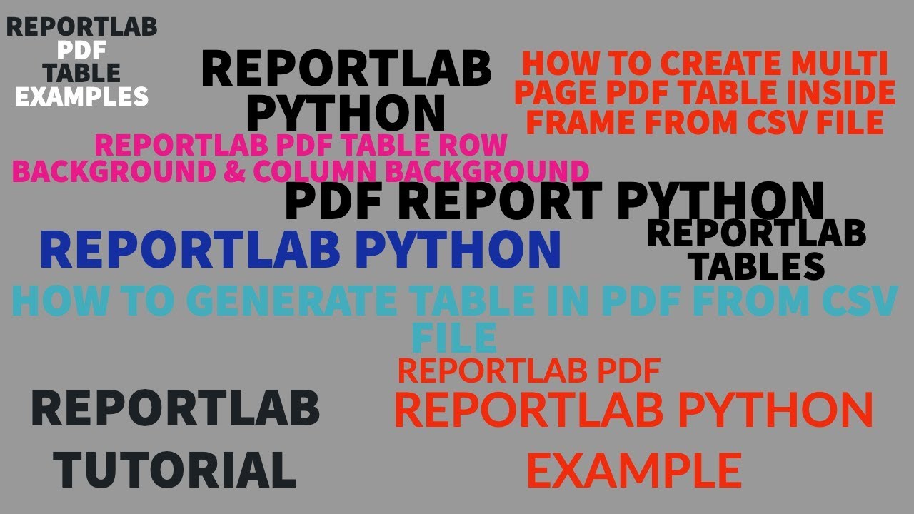 REPORTLAB|REPORTLAB PYTHON TUTORIAL|How To Generate Table Inside Frame From CSV File|PART:33