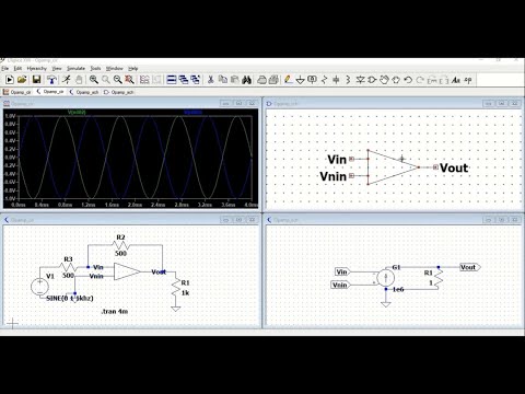 Transient analysis simulation of Ideal Operational Amplifier using LTspice tools