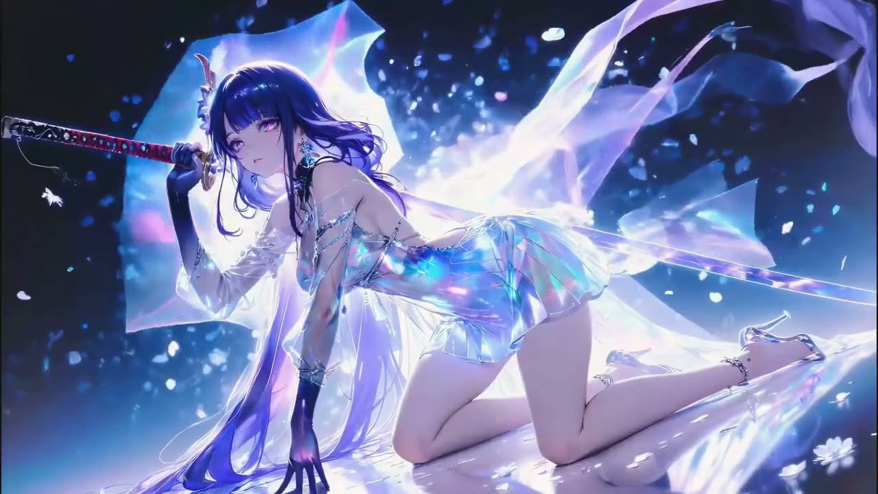 Raiden Shogun Crystal Violet Genshin Impact Live Wallpaper | UHD 1920x1080 | Anime Live Wallpaper