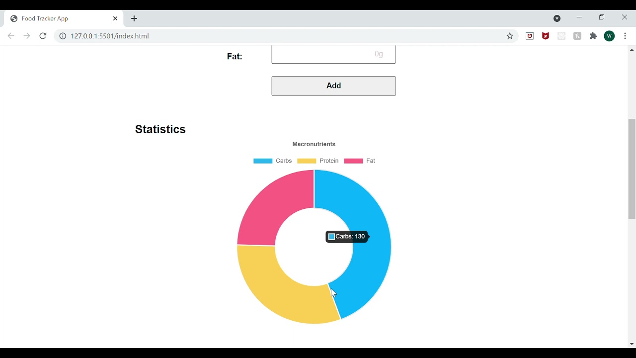 Food Tracker App - JavaScript