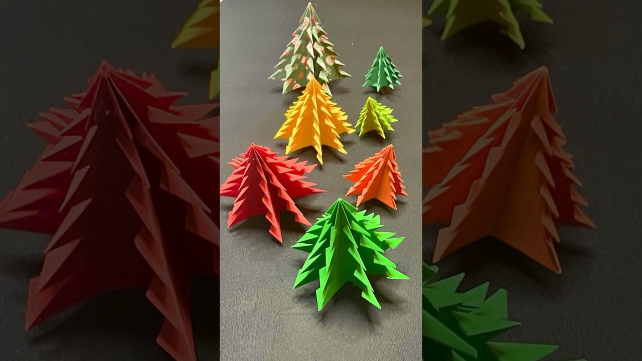 🎄 Simple 3D Christmas tree folded from paper - DIY decoration for Advent | Origami instructions