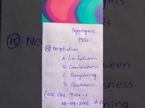 Negotiation Synonyms