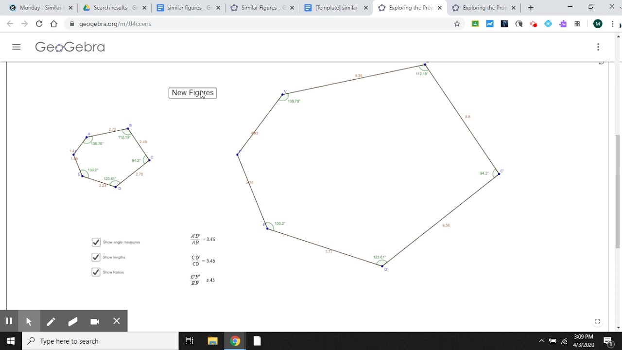 Geogebra discovery  - similar figures