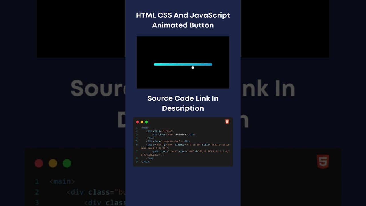HTML CSS And JavaScript Animated Button | HTML CSS JavaScript #css #html #tutorials