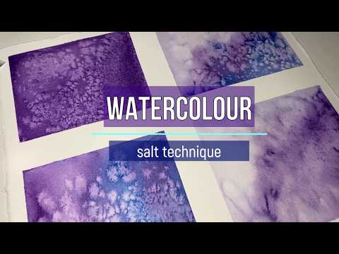 Watercolor salt technique DEMO with galaxy effect - a tutorial on how to create texture and patterns
