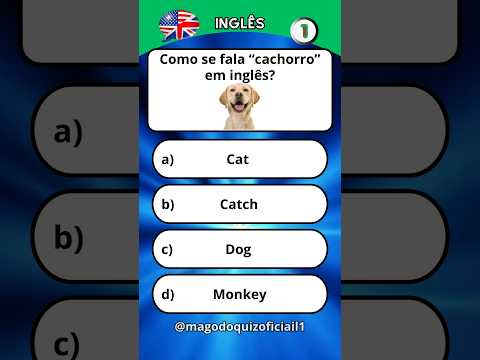 Quiz de Inglês com perguntas e respostas | Quiz Inglês #quiz #ingles #inglesonline #inglês