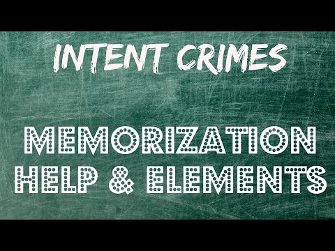 General v. Specific Intent Crime - Memorization & Help - Episode # 3