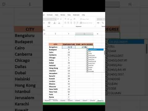 How to Insert a Degree Symbol in Excel MS Excel Tips | Excel Shorts/Videos