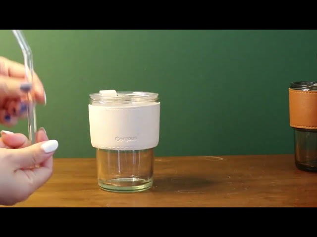 Water Bottle - Slub glass tumbler with straw Wholesaler from New Delhi