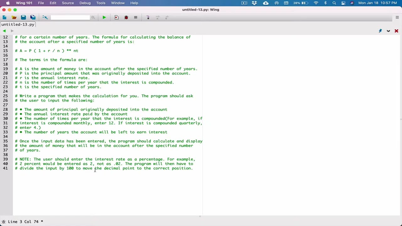 2.14. (Part 1) Compound Interest - Python