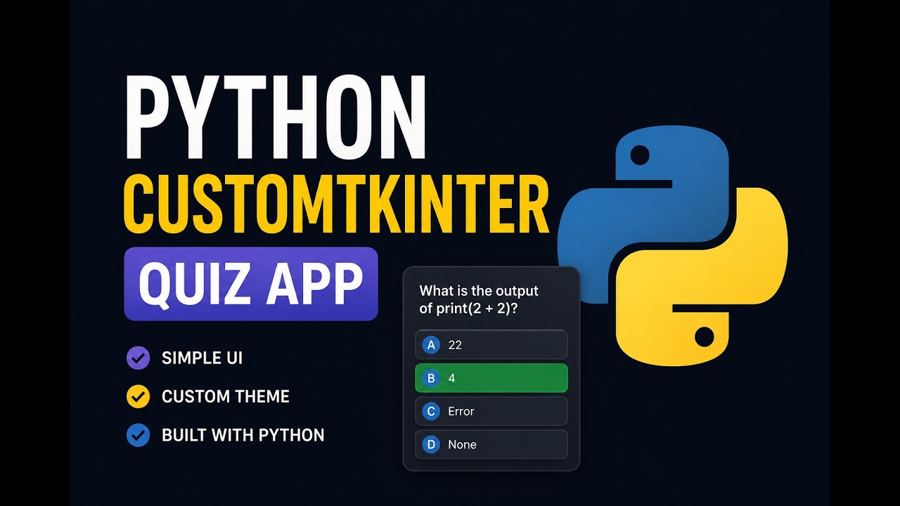How to make Quiz App With CustomTkinter Python ??? Full Tutorial 