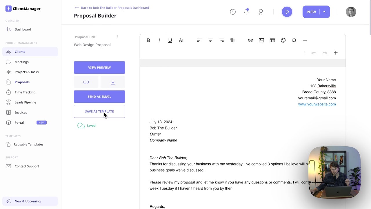 How To Create & Send Proposals In ClientManager